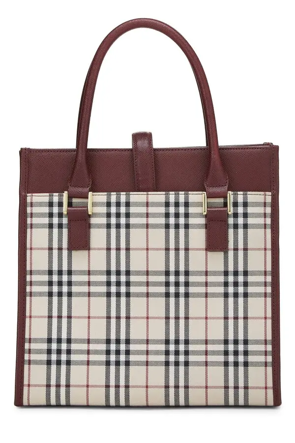 Burberry House Check Jacquard Buckle Handbag