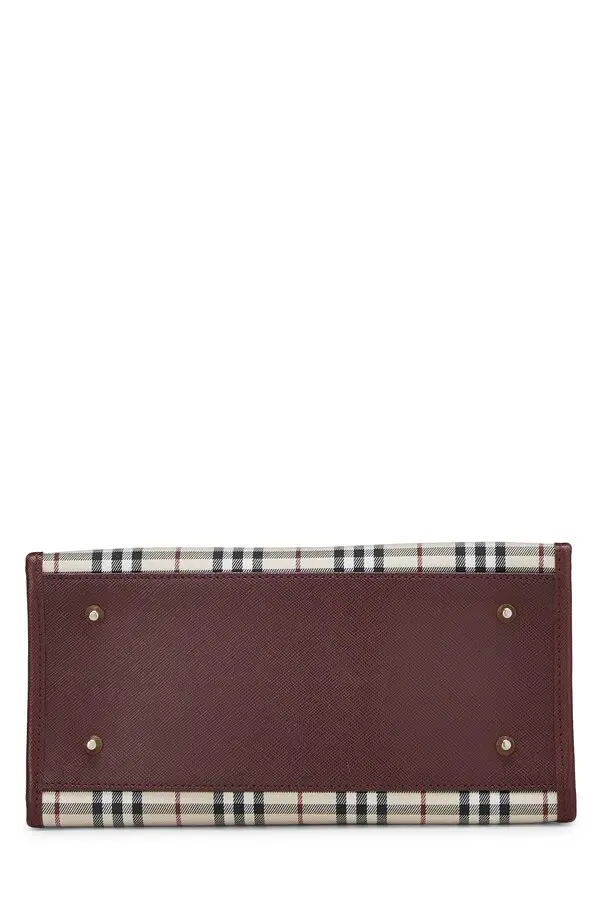 Burberry House Check Jacquard Buckle Handbag