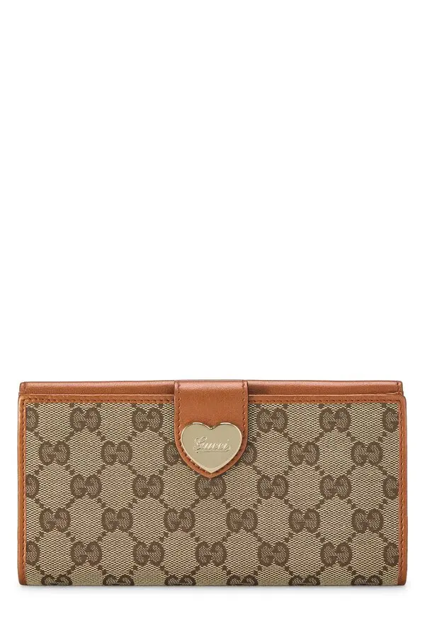 Gucci Original Gg Canvas Lovely Heart Continental Wallet - Beige