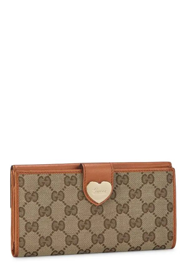 Gucci Original Gg Canvas Lovely Heart Continental Wallet
