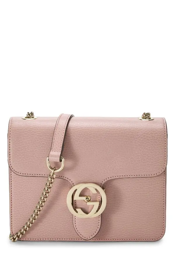Gucci Leather Interlocking Crossbody - Pink