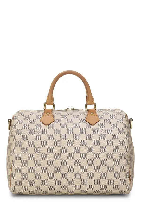 LOUIS VUITTON Damier Azur Speedy Bandouliere 30 - White