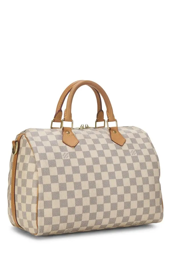 LOUIS VUITTON Damier Azur Speedy Bandouliere 30 - White