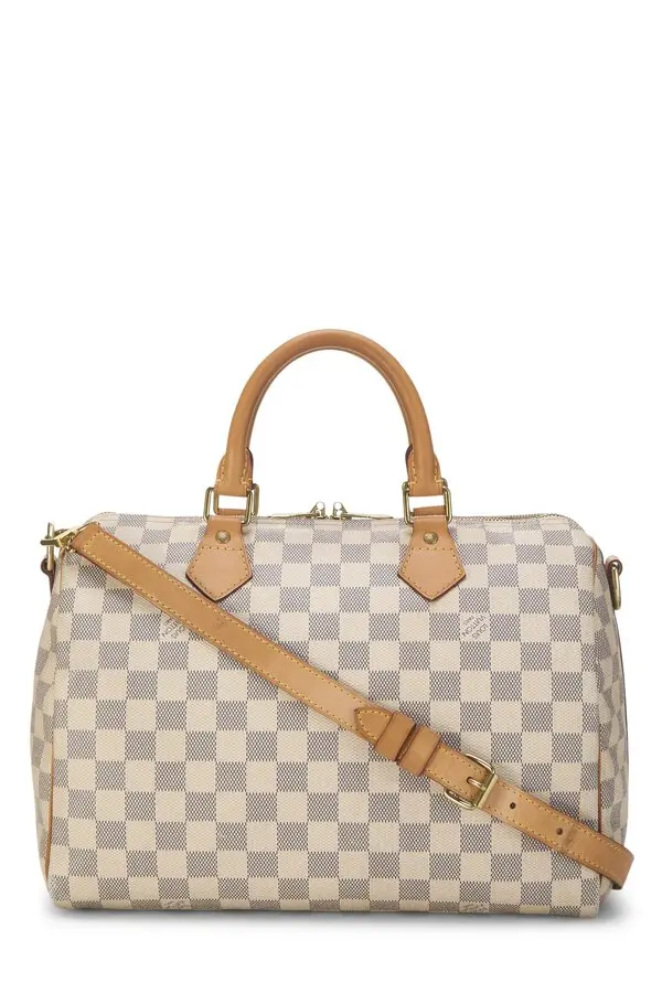 LOUIS VUITTON Damier Azur Speedy Bandouliere 30 - White