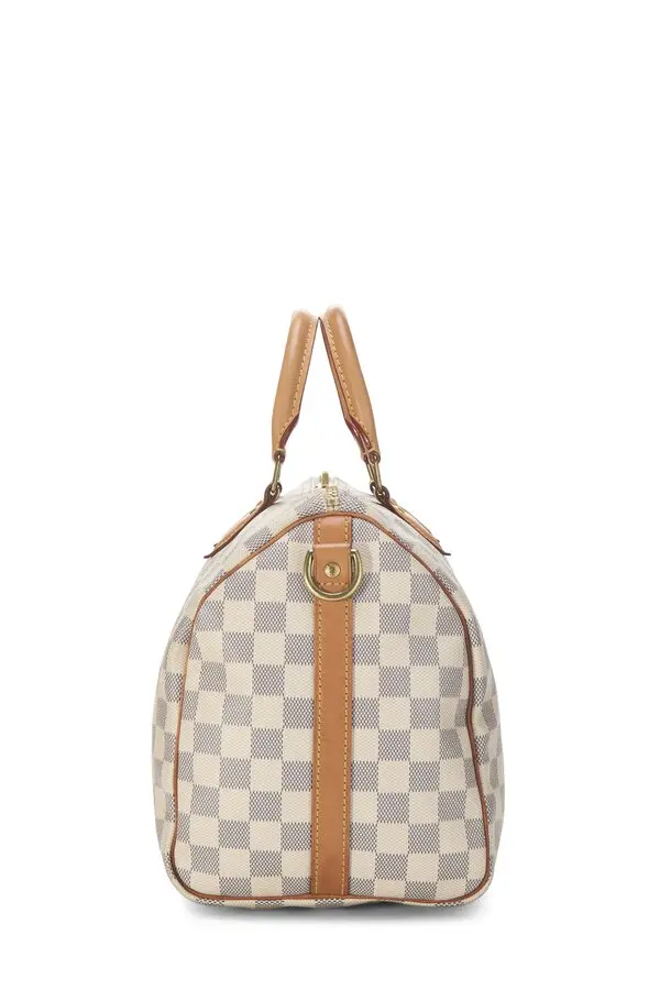 LOUIS VUITTON Damier Azur Speedy Bandouliere Bag - White