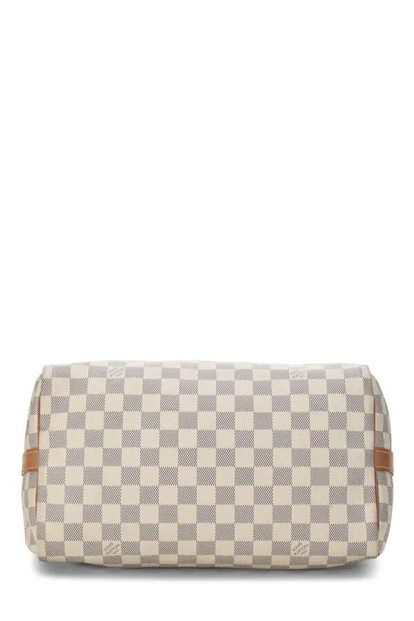 LOUIS VUITTON Damier Azur Speedy Bandouliere Bag - White