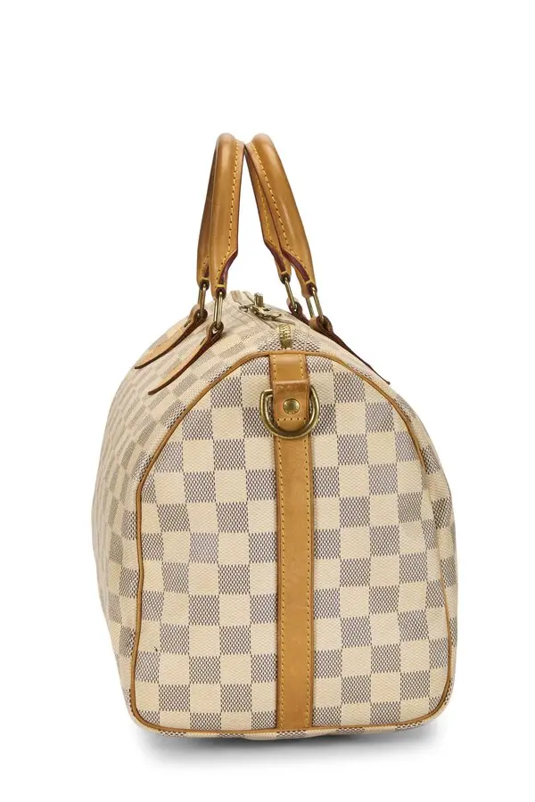 LOUIS VUITTON Damier Azur Speedy Bandouliere Bag - White