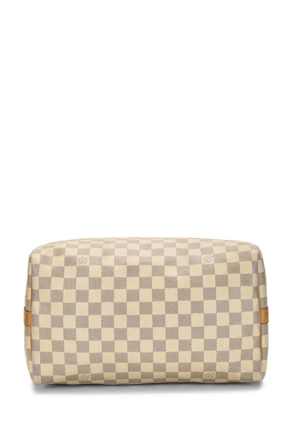 LOUIS VUITTON Damier Azur Speedy Bandouliere Bag - White