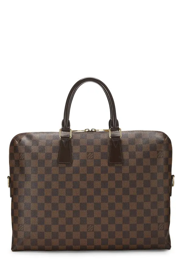 LOUIS VUITTON Damier Ebene Porte Documents Jour - Brown
