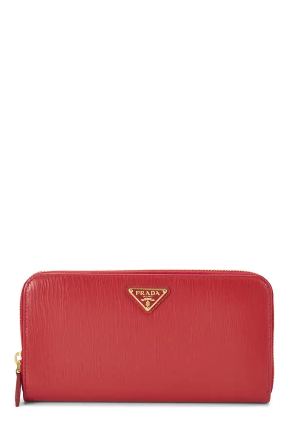 Prada Vitello Move Zip Around Wallet