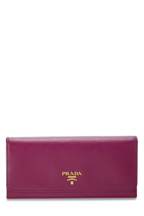 Prada Saffiano Continental Wallet - Purple