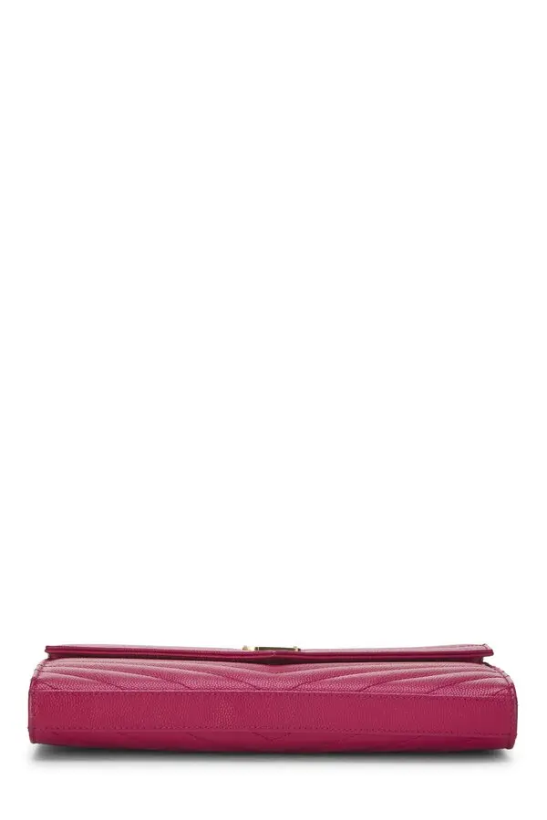 Saint Laurent Grainy Monogram Wallet On Chain