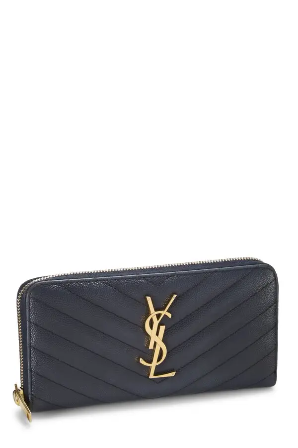 Saint Laurent Grainy Zip Around Wallet