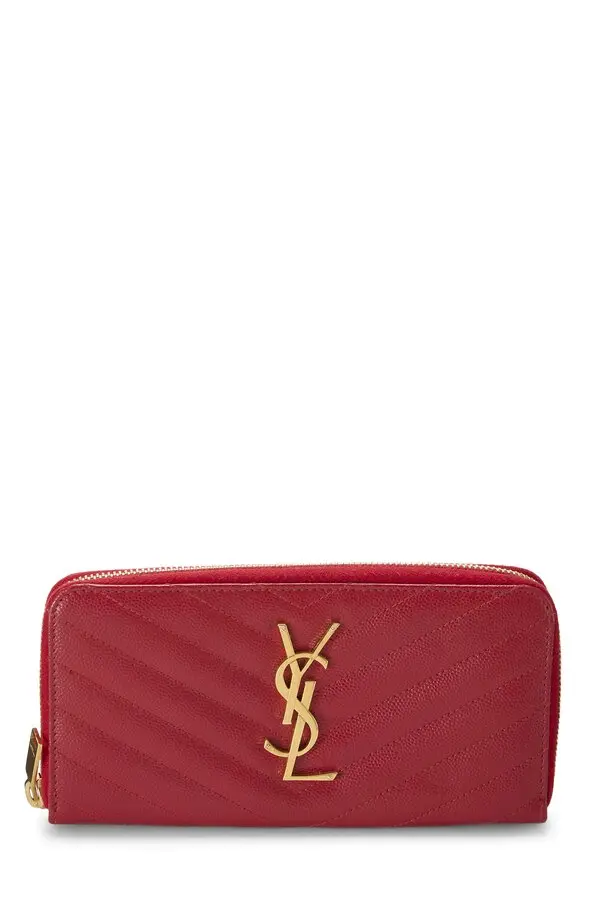 Saint Laurent Grainy Zip Around Wallet