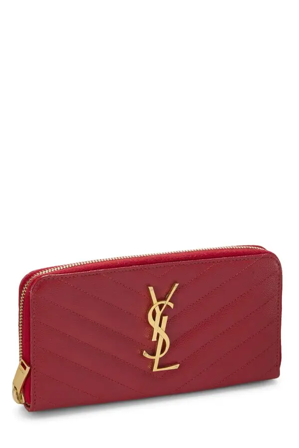 Saint Laurent Grainy Zip Around Wallet