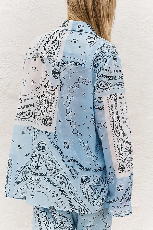 BRIDEMERCH Bandana Cotton Beach Shirt