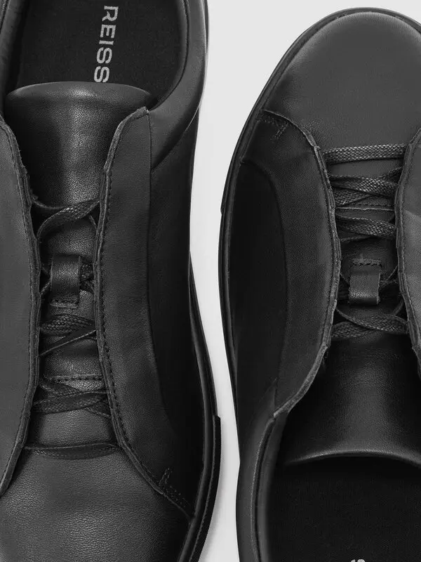 REISS Jenson Leather Hidden-lace Trainers