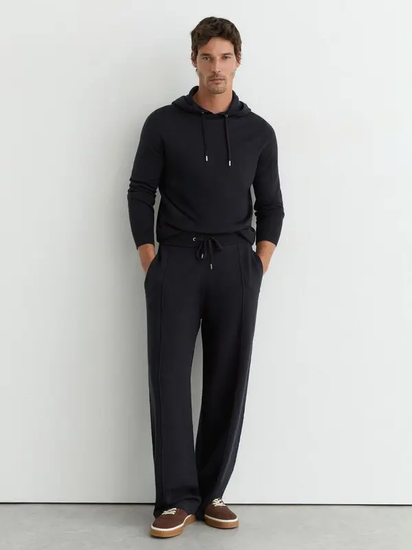 REISS Wirral Merino Wool-blend Relaxed-fit Joggers - Navy