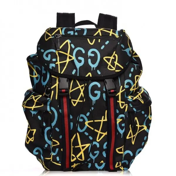 Gucci Ghost Techpack Backpack Graffiti Print Black