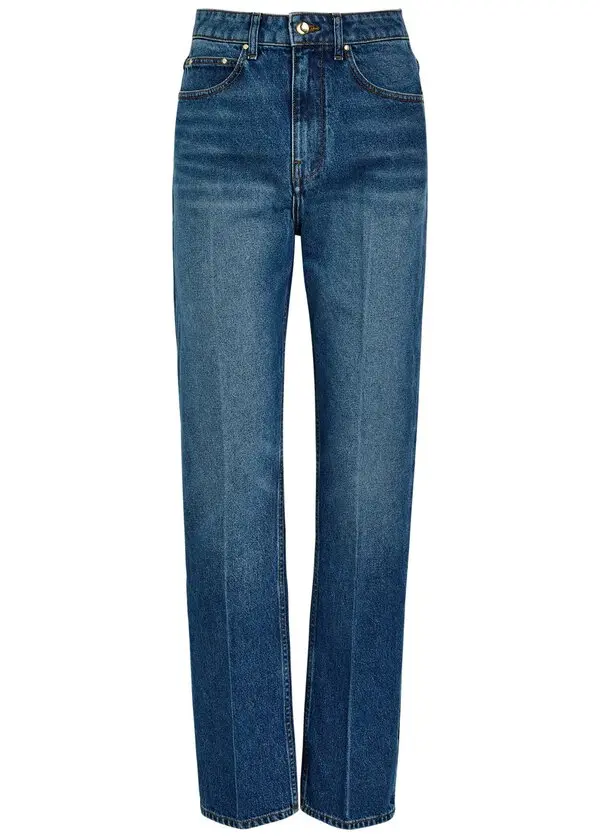 Ossou Straight-leg Denim Jeans With Pressed Crease
