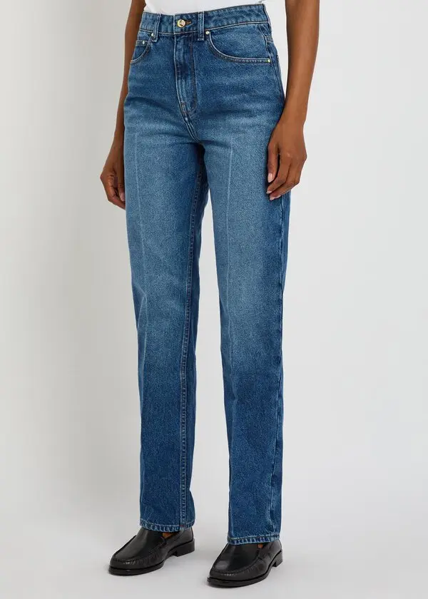 Ossou Straight-leg Denim Jeans With Pressed Crease