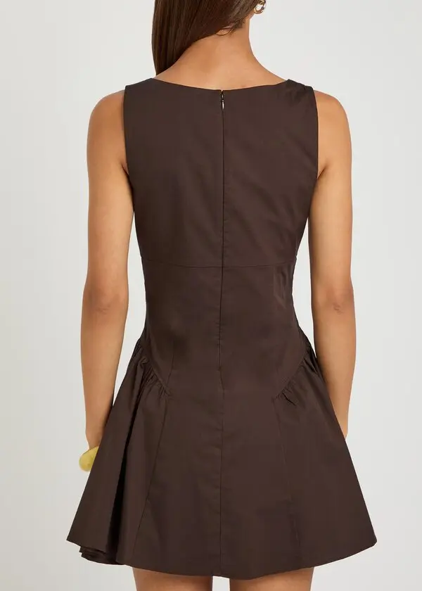 Staud Gwen Stretch-cotton Poplin Mini Dress