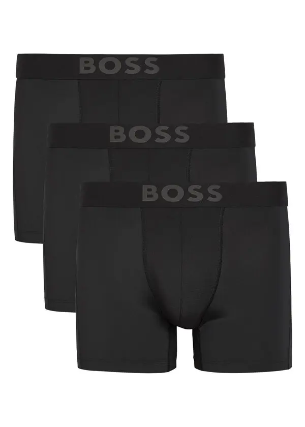 BOSS Active Stretch-jersey Boxer Briefs - Black