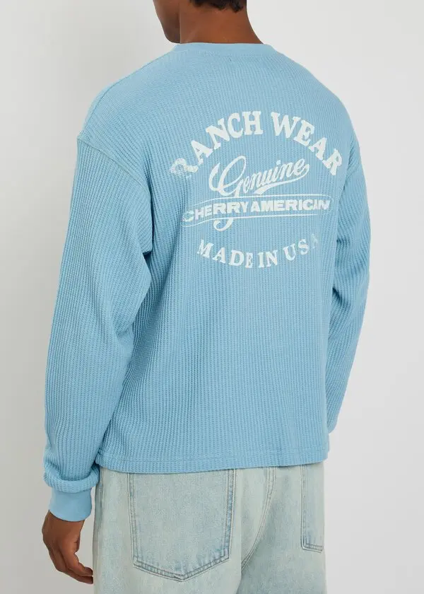 CHERRY LOS ANGELES Ranchwear Printed Waffle T-shirt - Blue Light