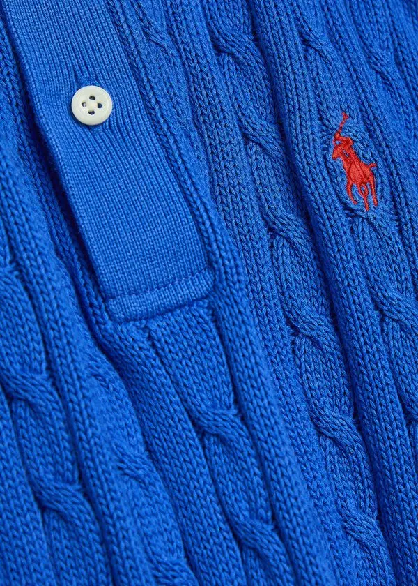 Polo Ralph Lauren Cable Knit Cotton Polo Top