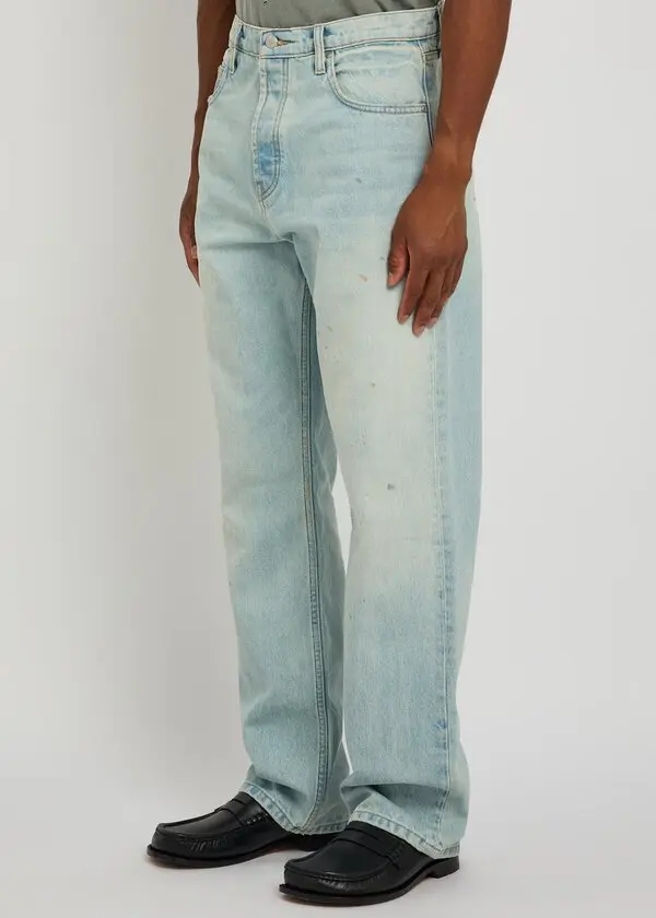 CHERRY LOS ANGELES Distressed Relaxed Straight-leg Jeans
