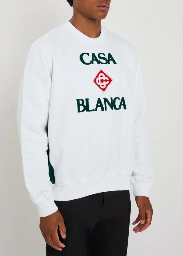 Casablanca Stacked Terry-logo Cotton Sweatshirt