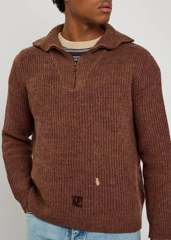 MAISON MARGIELA Ribbed Wool And Linen-blend Jumper