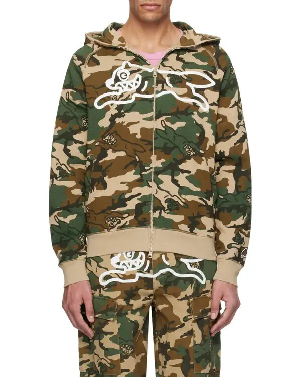 ICECREAM Running Dog Woodland Camo Zip-up Hoodie