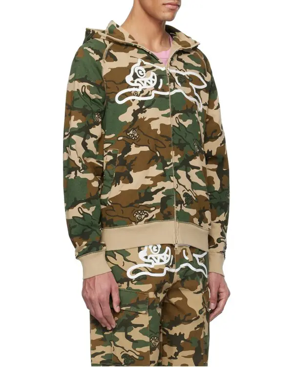 ICECREAM Running Dog Woodland Camo Zip-up Hoodie