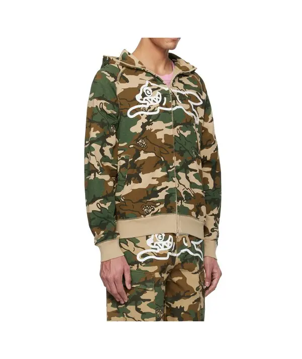 ICECREAM Running Dog Woodland Camo Zip-up Hoodie