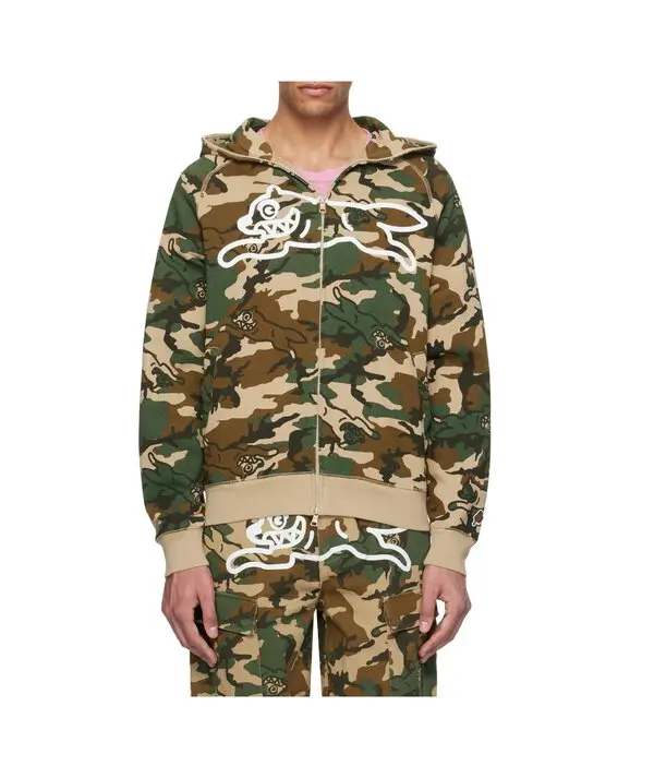 ICECREAM Running Dog Woodland Camo Zip-up Hoodie