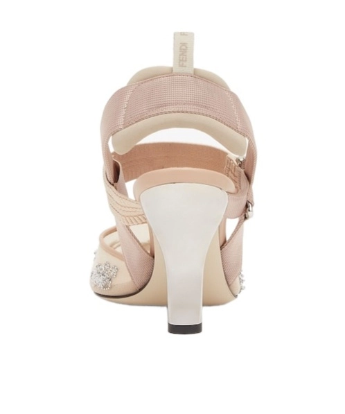 Fendi Colibrì Embellished Mesh Slingback Pumps - Pink