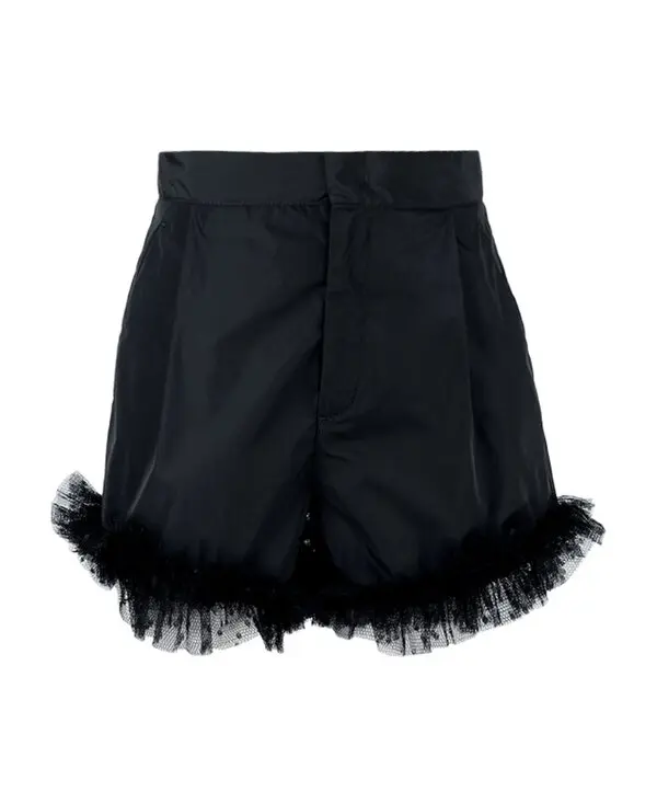 Red Valentino Mesh Tulle Ruffled Shorts