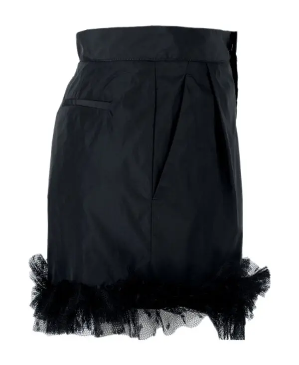 Red Valentino Mesh Tulle Ruffled Shorts