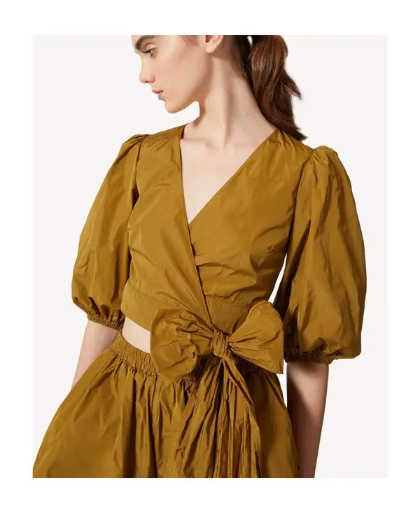 Red Valentino V-neck Bow Blouse