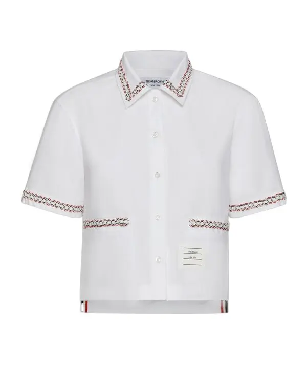 Thom Browne Cropped Shirt With Tricolor Trim