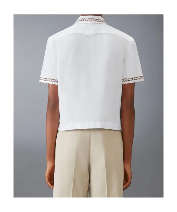 Thom Browne Cropped Shirt With Tricolor Trim