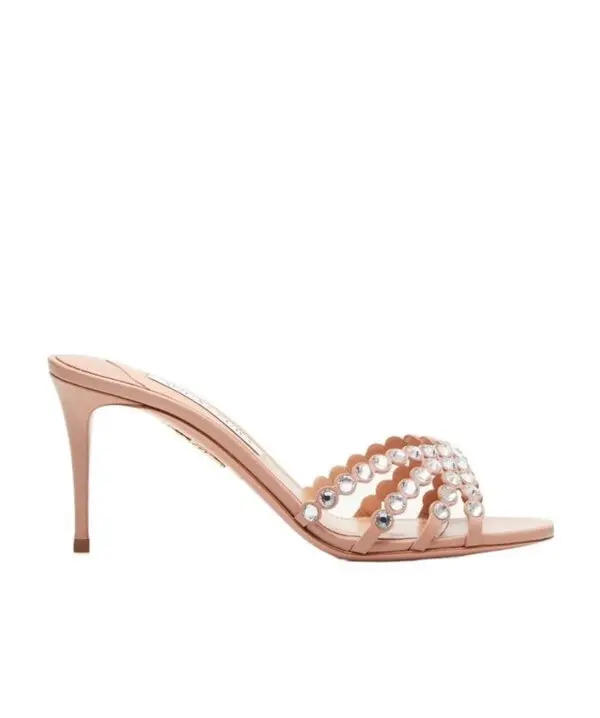 AQUAZZURA Tequila Embellished Heeled Sandals - Nude