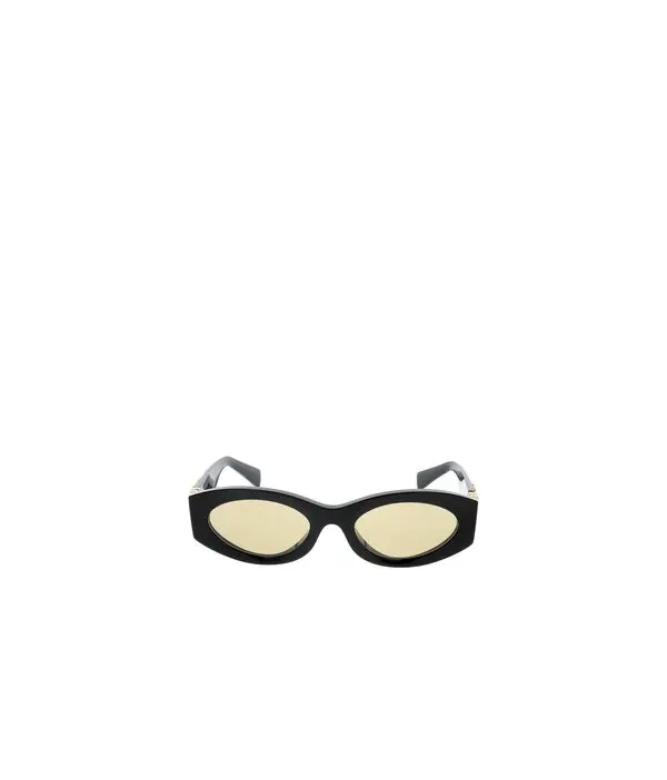 Miu Miu Oval Frame Full Rim Sunglasses - Black