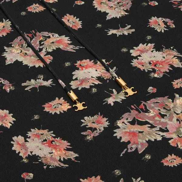 Celine Silk Georgette Printed Jabot Dress