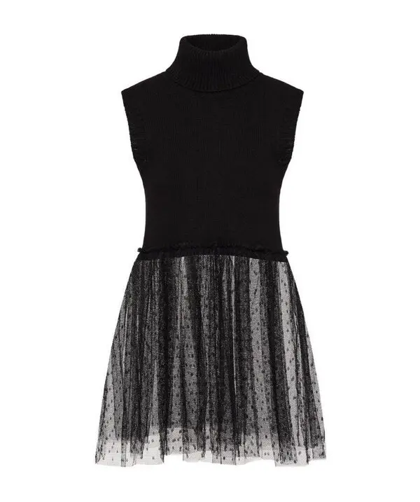Red Valentino Mesh Tulle Knitted Pullover - Black