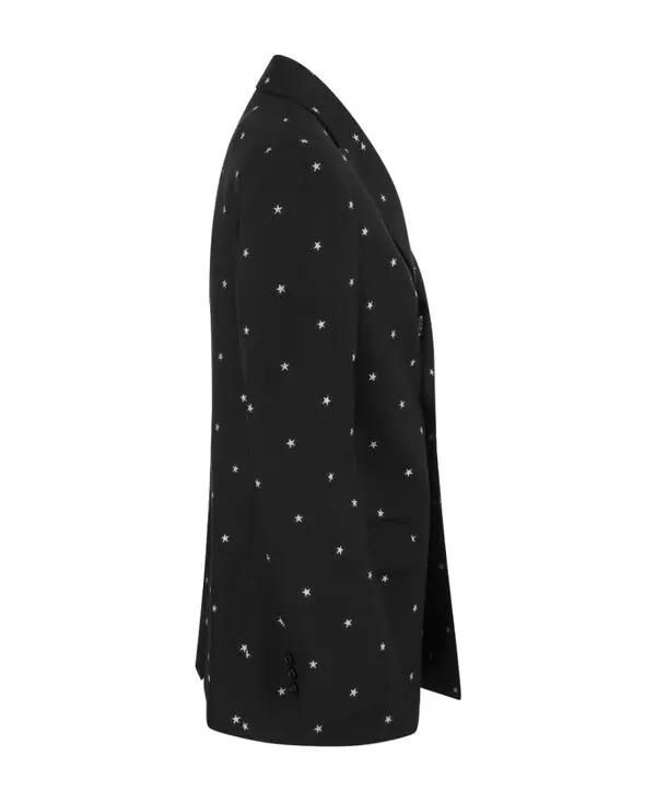 Red Valentino Star-printed Double Breasted Blazer