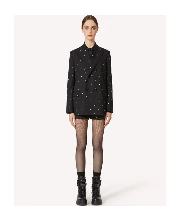 Red Valentino Star-printed Double Breasted Blazer