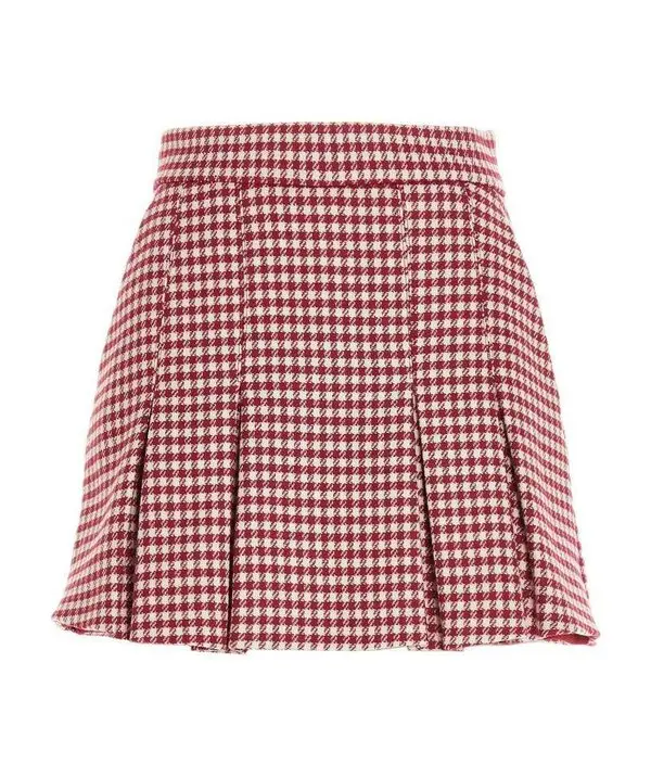 Red Valentino Check Pattern Shorts