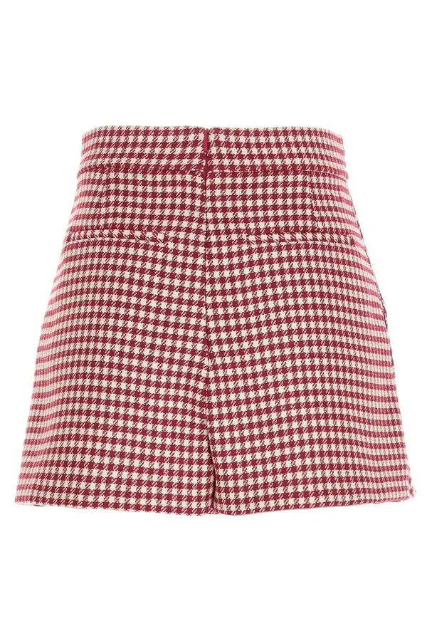 Red Valentino Check Pattern Shorts